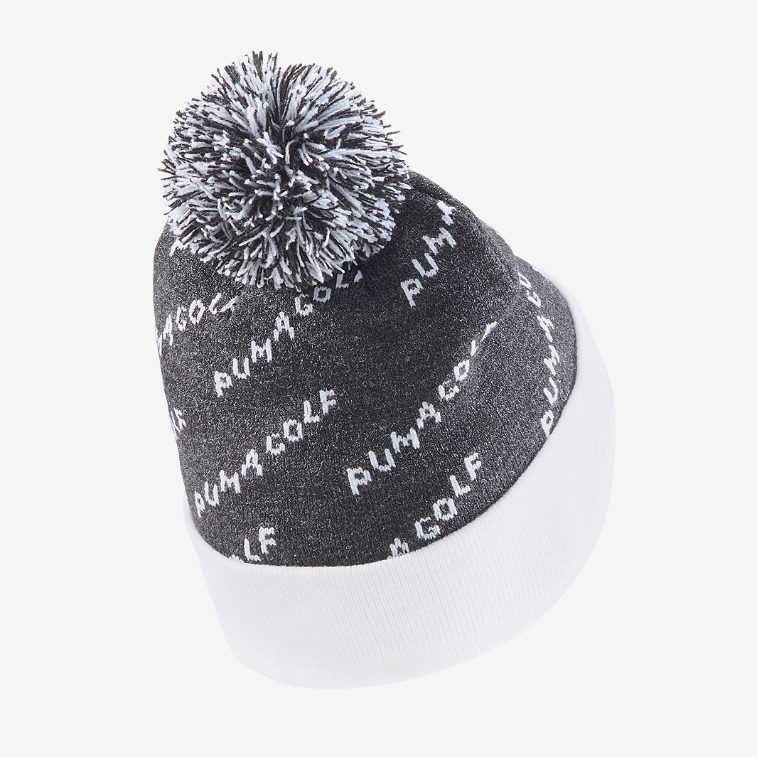 Puma Removable Pom Beanie - Puma Black/Bright White - Mens Clothing
