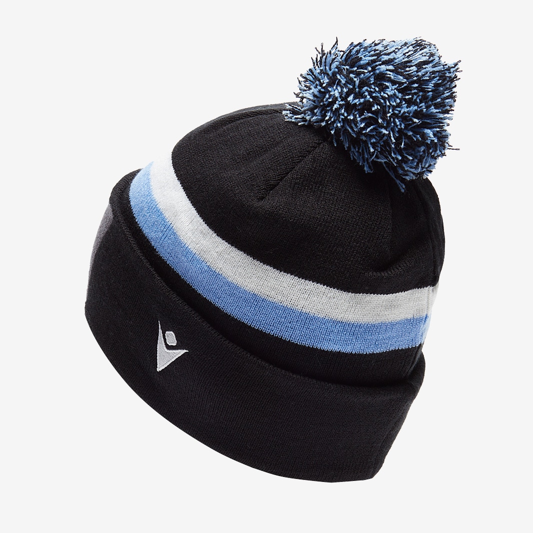 Macron Glasgow 22/23 Pom Pom Beanie - Black/White/Blue - Mens Replica