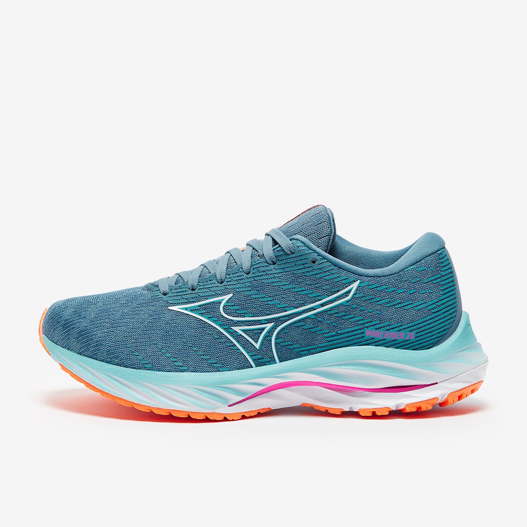 Mizuno Womens Wave Rider 26 - Antigua Sand/White/Light Orange - Womens ...
