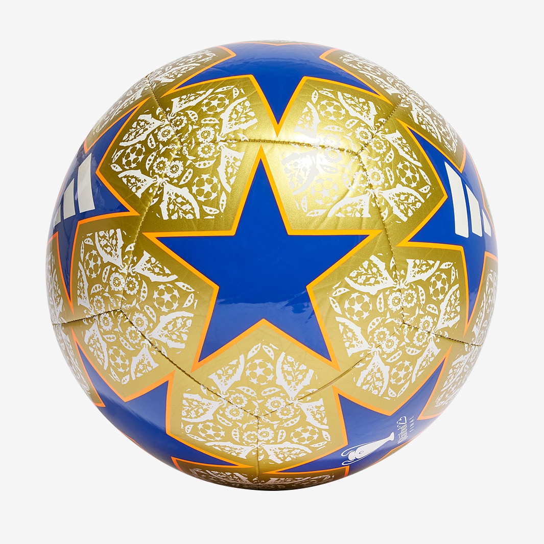 adidas 2023 UEFA Champions League Club Ball - Gold Met./White/Team Royal Blue/Solar Orange ...