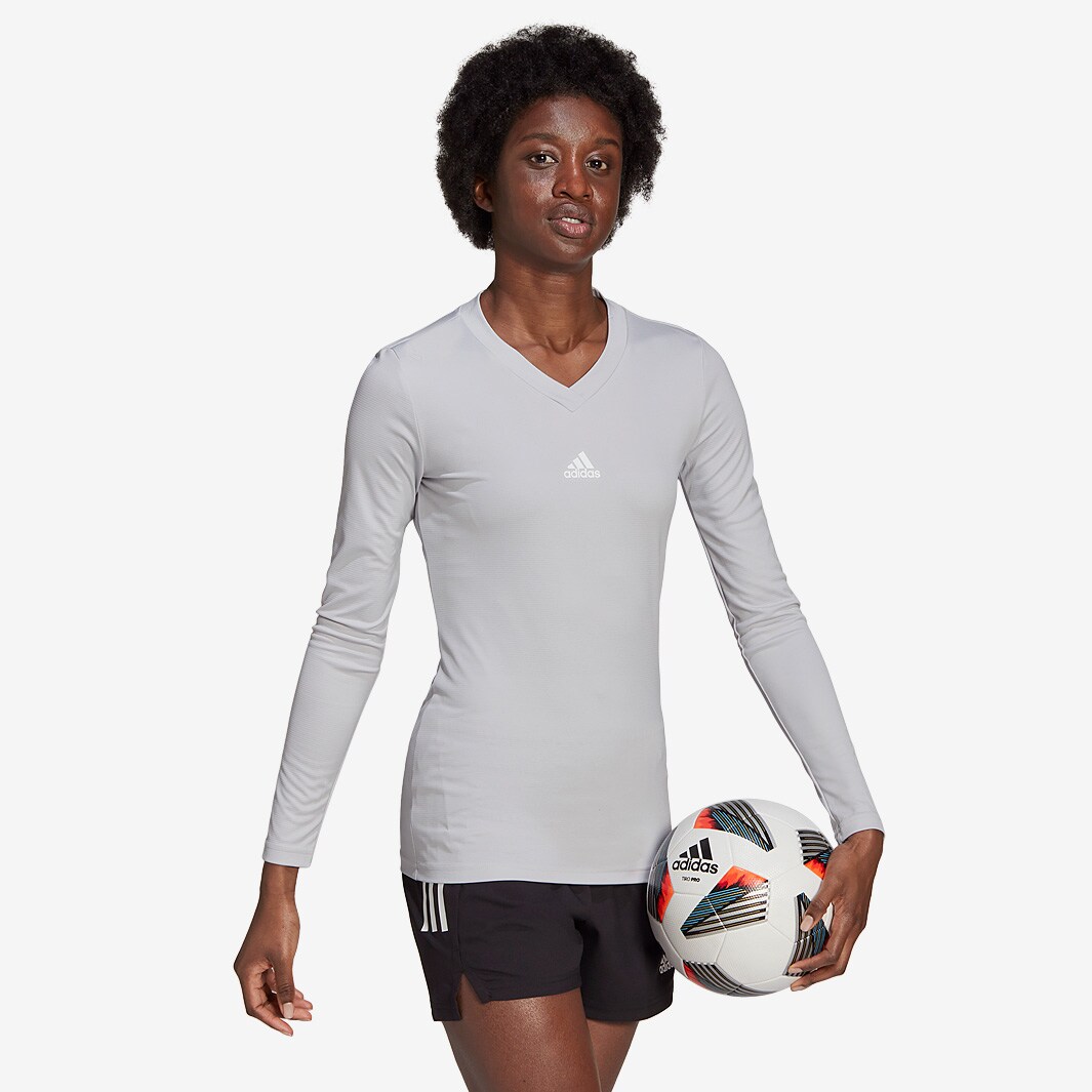 adidas Womens Team Base Tee - Team Light Grey - Womens Clothing