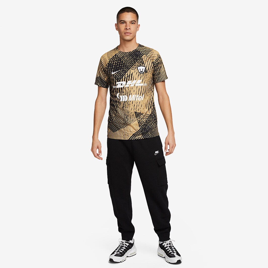 Nike Pumas 23/24 Dri-Fit SS Top-Black/Truly Gold/White-Mens Replica