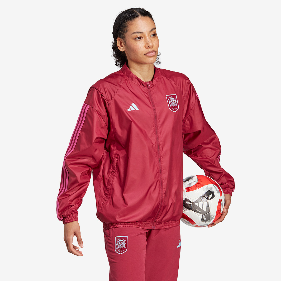 adidas Spain 2023 Womens Pre-Match Jacket - Mystery Ruby - Womens ...