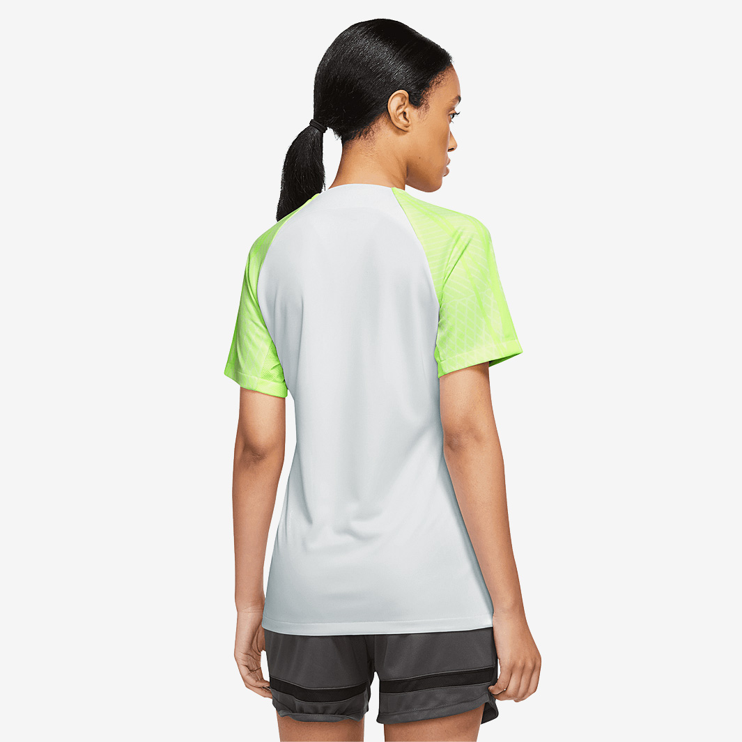 Nike Womens Dri-Fit Strike SS Top - Pure Platinum/Volt/Hyper Pink ...
