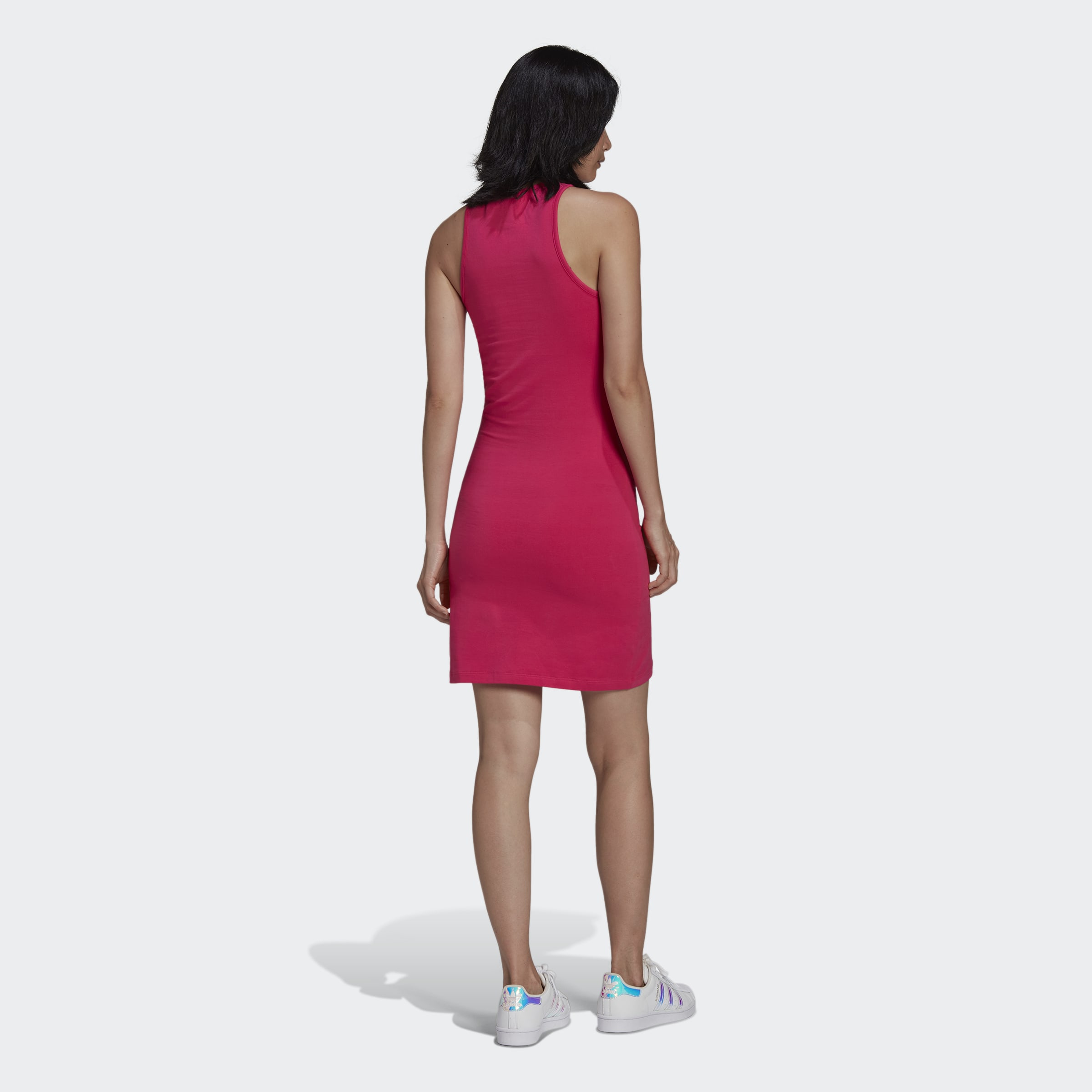 adidas Originals Adicolor Essentials Rib Tank Dress Real Magenta Womens ...