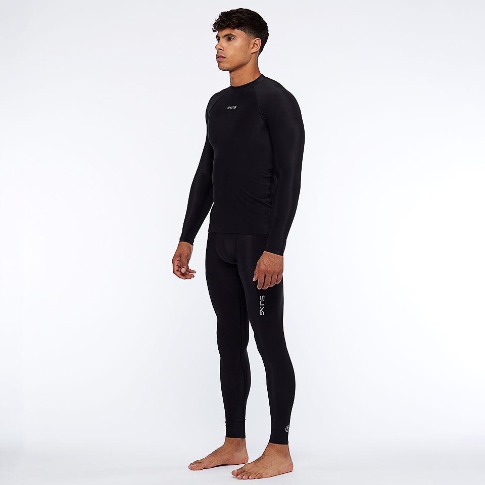Skins DNAmic Force Thermal Long Tights - Black - Mens Base Layer ...