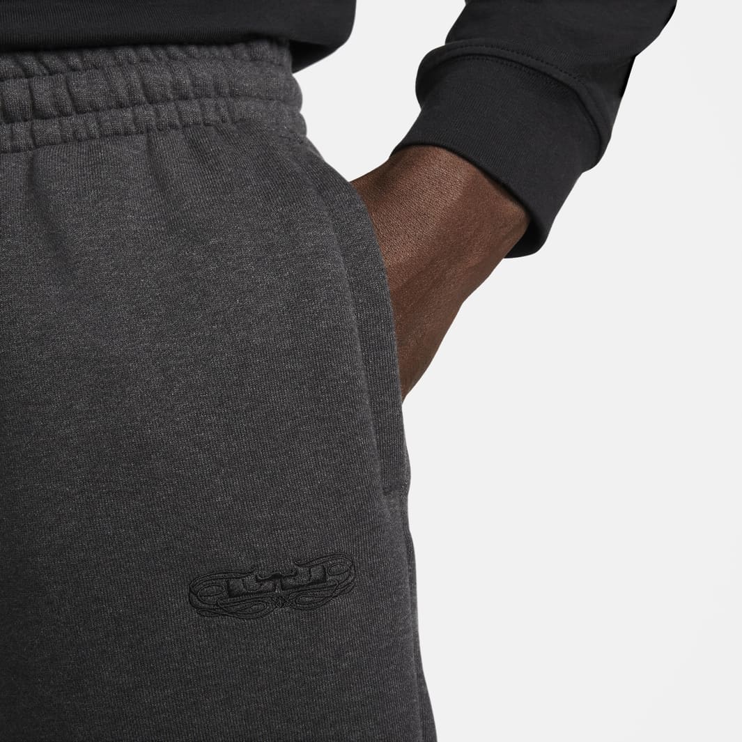 Nike LeBron Fleece Pants - Black Heather/Black - Mens Clothing