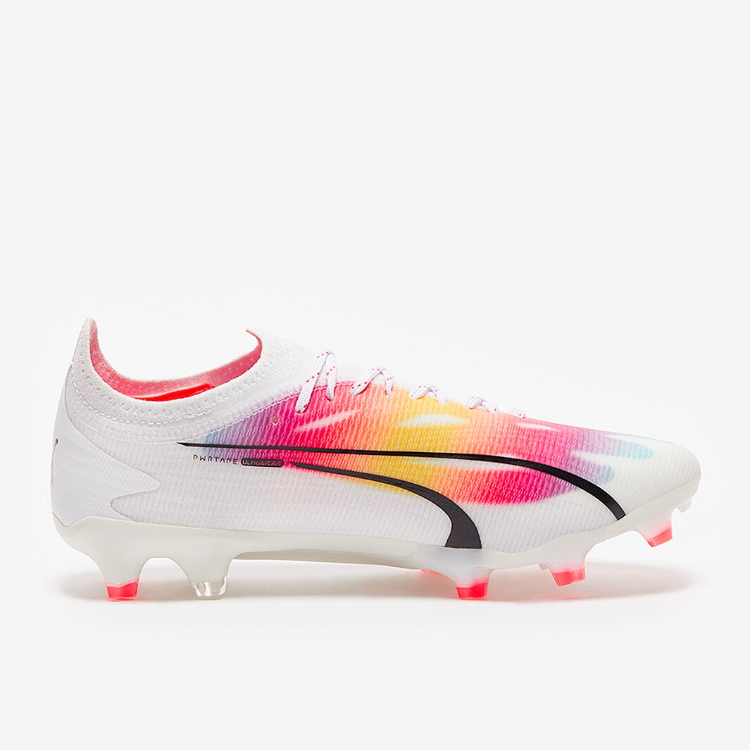 Puma Womens Ultra Ultimate FG/AG - Puma White/Fire Orchid - Mens Cleats