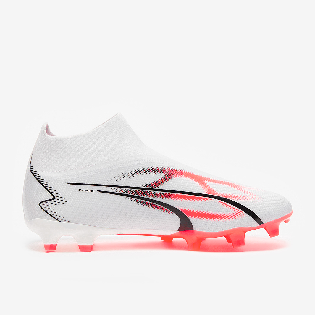 Puma Ultra Match+ Laceless FG/AG - Bianco Puma/Orchidea Fuoco - Scarpe ...