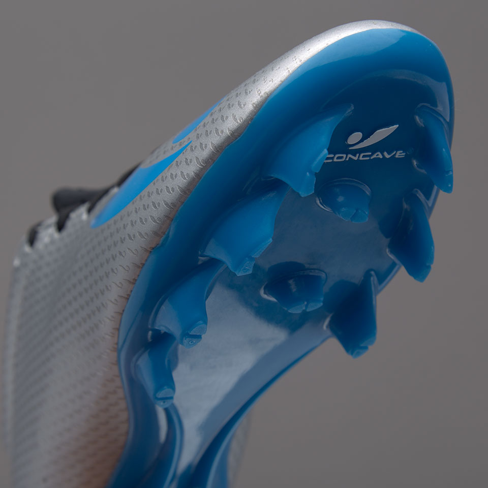 Concave Volt Kids FG - Youths Soccer Cleats - Firm Ground - Silver/Blue