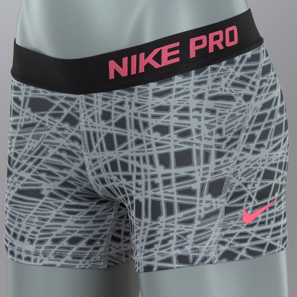 Nike Girls Pro Cool Allover Print 1 Shorts - Girls Clothing - Wolf Grey ...