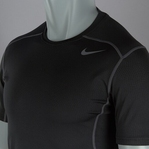Nike Hypercool Fitted SS Top - Mens Base Layer - Black/Dark Grey/Dark ...