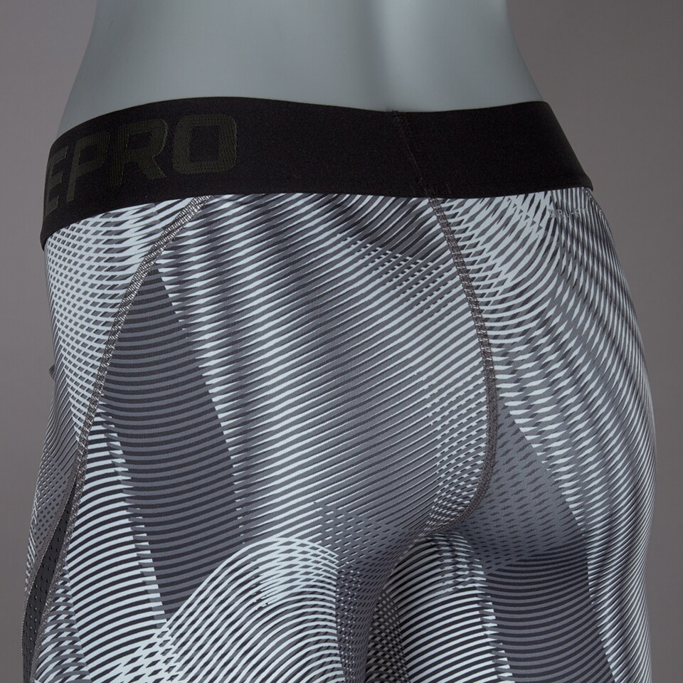 Nike Womens Pro Hypercool Frequency Capri - Womens Clothing - Black/Dark Grey/Dark Grey/White