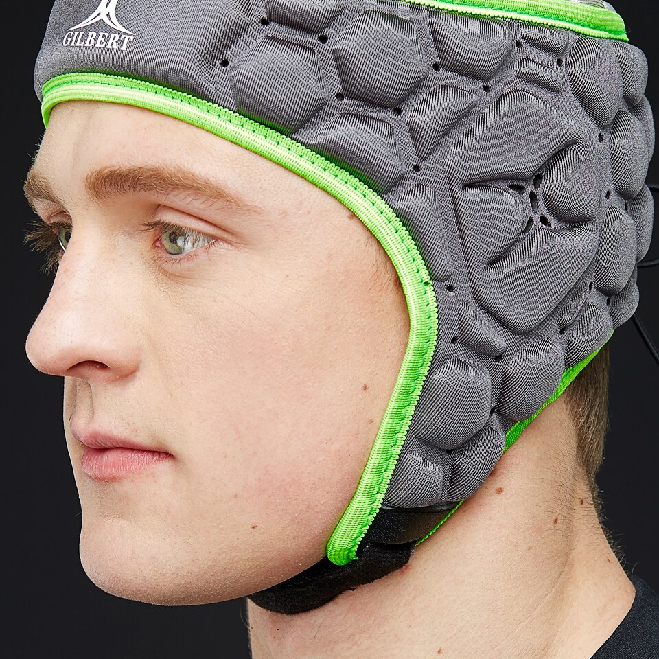 Gilbert Falcon 200 Head Guard - Silver/Volt - Adult Protection - Head ...