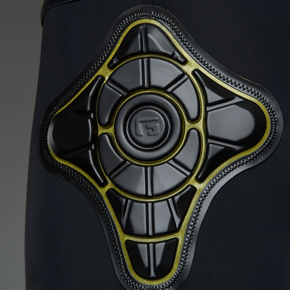 G-Form PRO-X Compression Shorts - Mens Goalkeeper Clothing - Black/Yellow