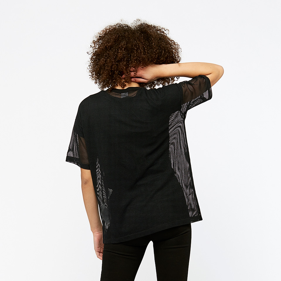 Womens Clothing - Converse Womens Embroidered Mesh Boxy Tee - Converse ...