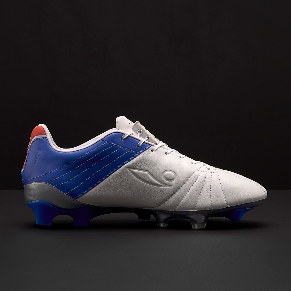 Concave Aura+ FG - Mens Soccer Cleats - Firm Ground - White/Blue/Red