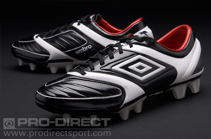 Umbro Stealth Pro HG Soccer Shoes - Black/White/Red - Umbro Soccer Cleats