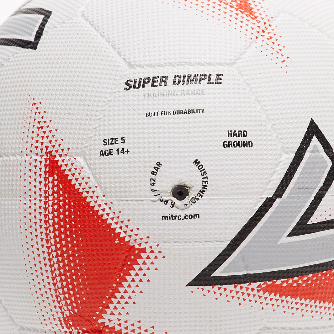 Mitre Super Dimple - Footballs - Fustal - White/Red | Pro:Direct Running