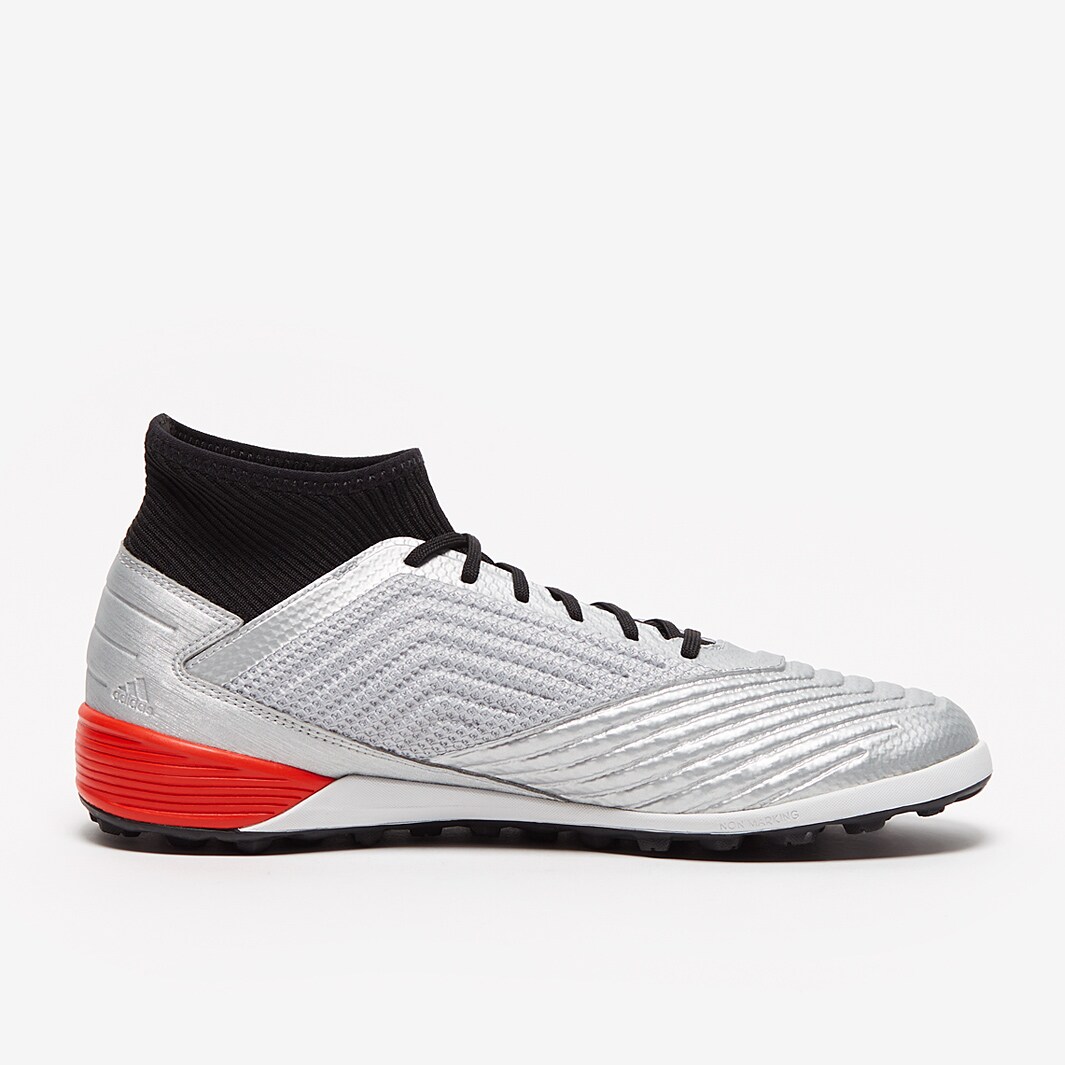adidas Predator 19.3 TF - Silver Metallic/Core Black/Red - Turf Trainer ...