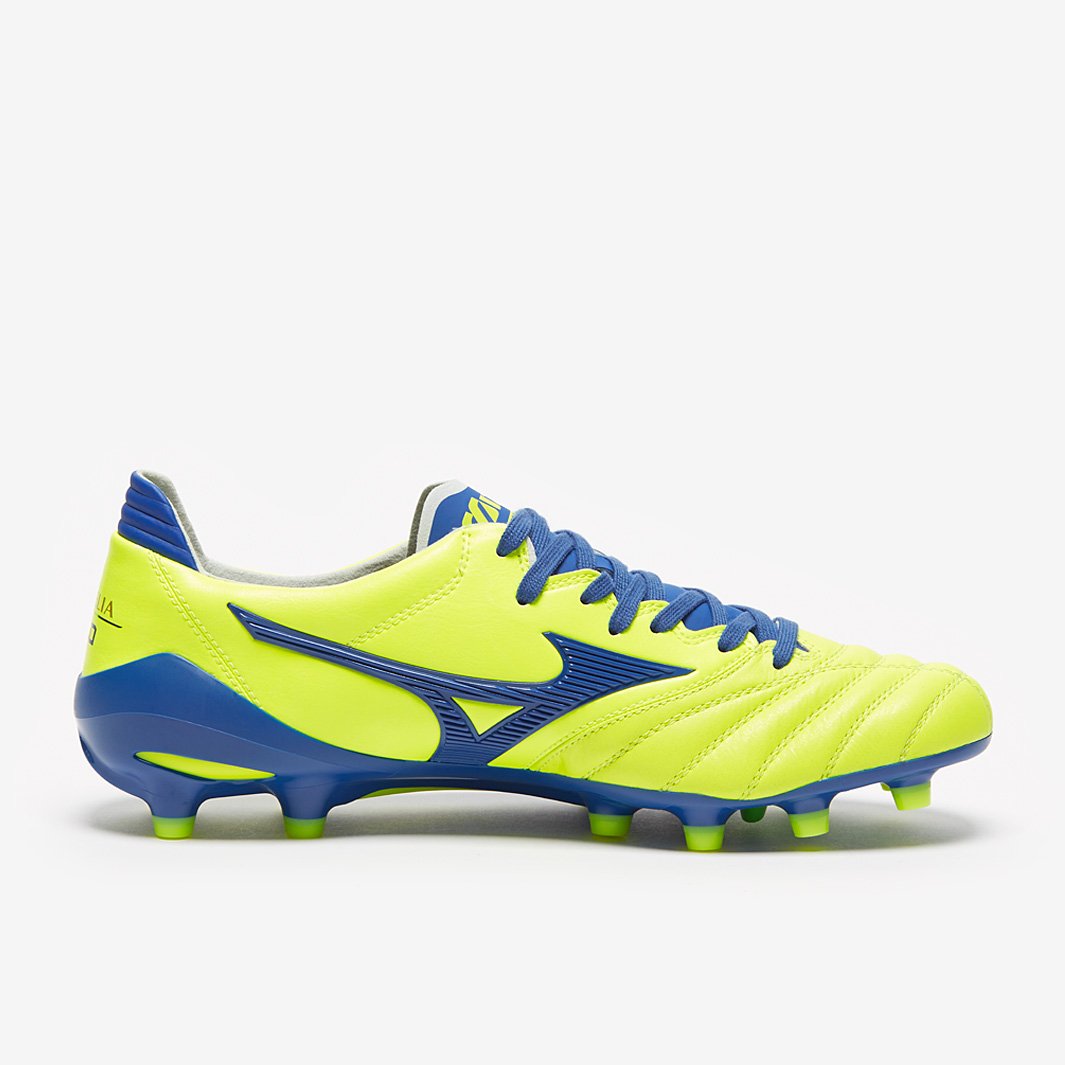 Mizuno Morelia Neo II Made In Japan FG - Safety Yellow/True Blue - Firm ...
