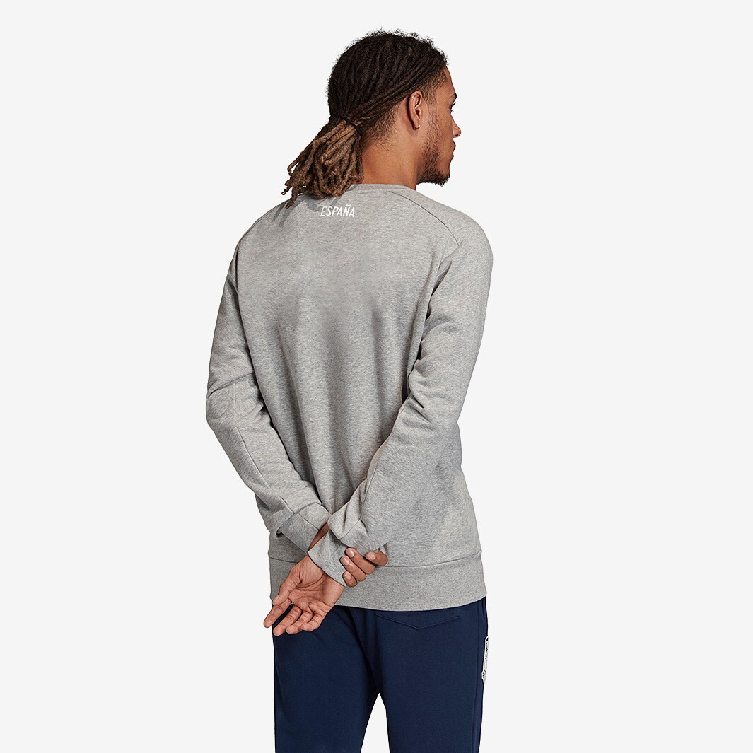 adidas Spain 2020 SSP Crew Sweat - Medium Grey Heather - Mens Replica ...