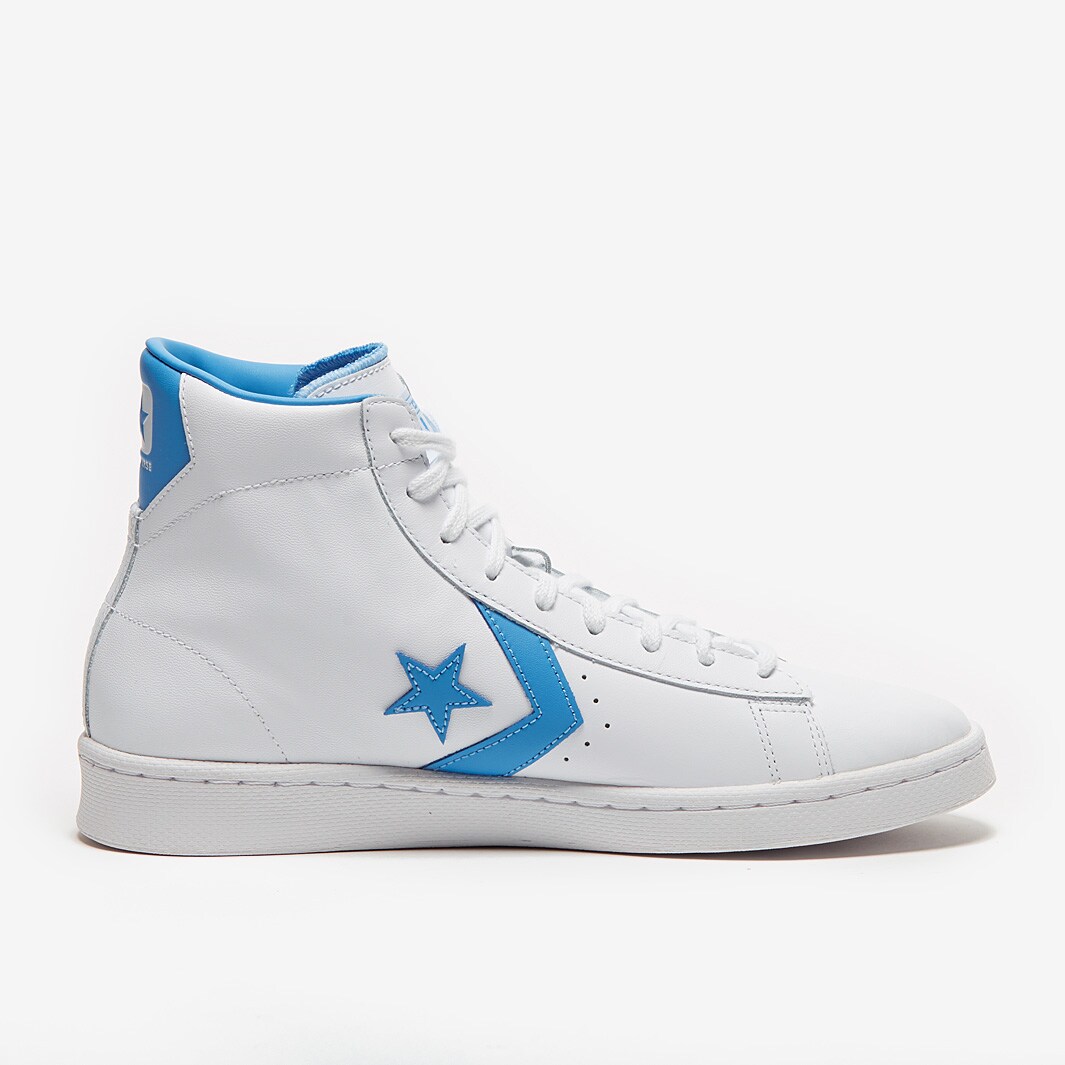 Converse Pro Leather - White/Coast Blue/White - Mens Shoes
