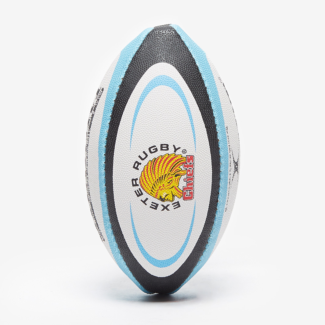 Gilbert Exeter Chiefs Mini Replica Ball - White/Blue - Rugby Balls