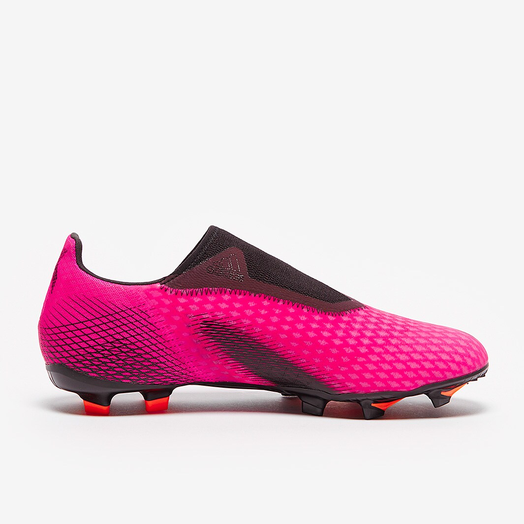 Adidas X Ghosted 3 Laceless Fg Shock Pink Core Black Screaming Orange