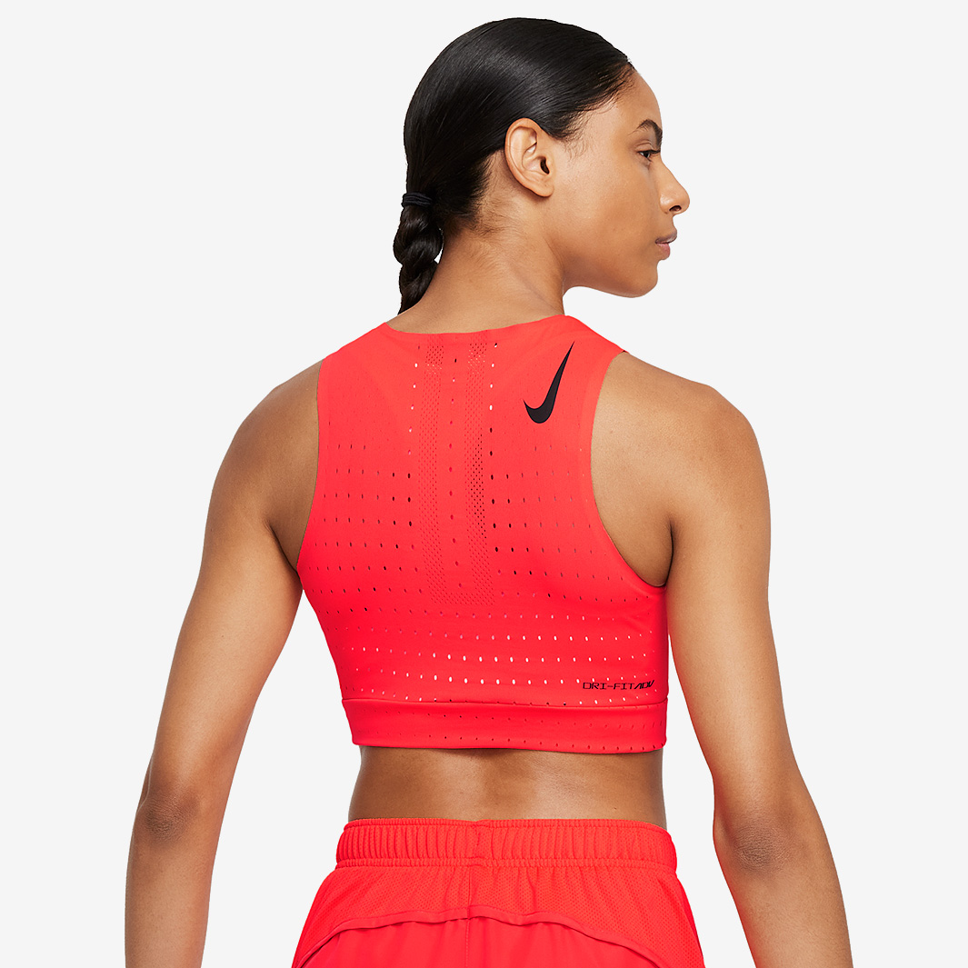 Nike Womens Dri-FIT Aeroswift Crop Top - Bright Crimson/Black - Womens ...