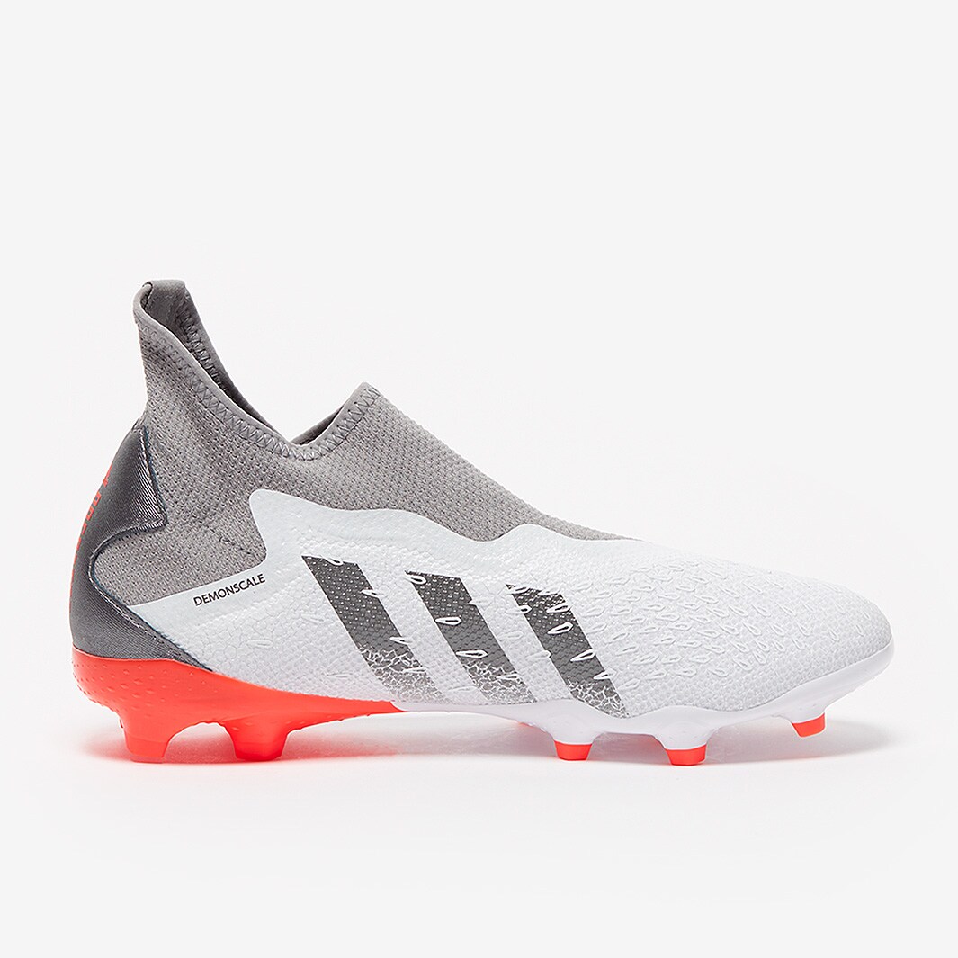 adidas Predator Freak .3 Laceless FG - White/Iron Metallic/Solar Red ...