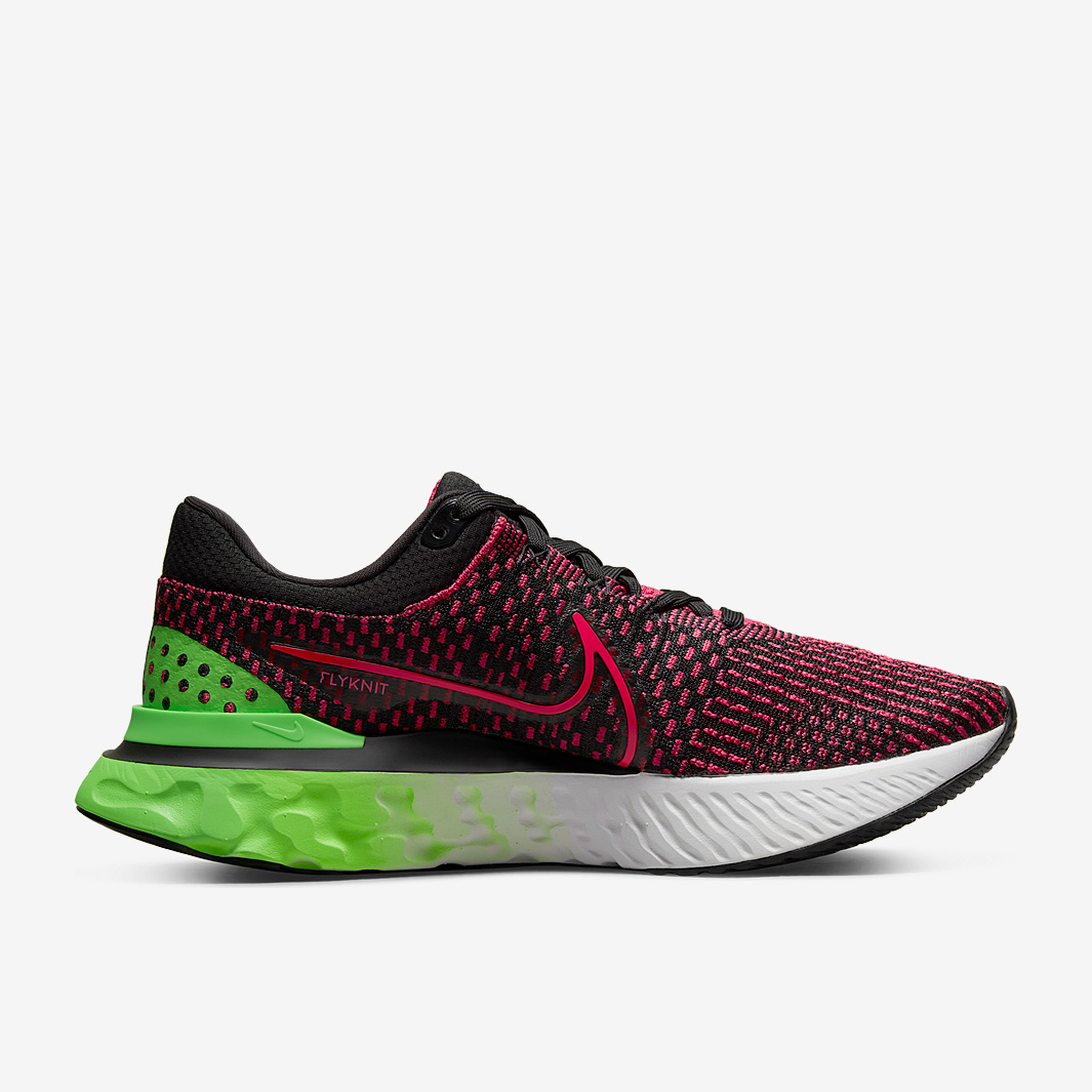 Nike React Infinity Run Flyknit 3 - Noir/Rouge/Vert/Royge Equipe ...