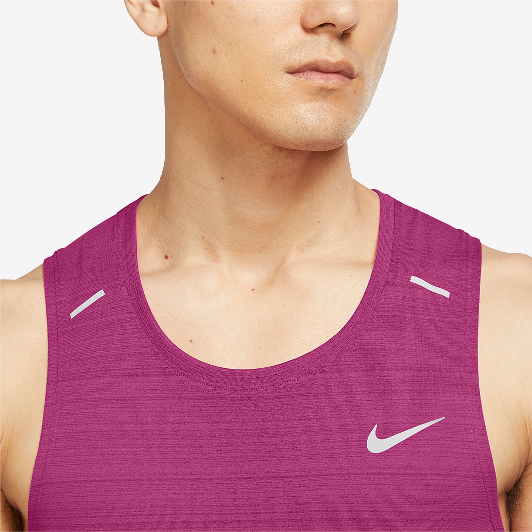 Nike Dri-FIT Miler Tank - Active Pink/Reflective Silv - Mens Clothing