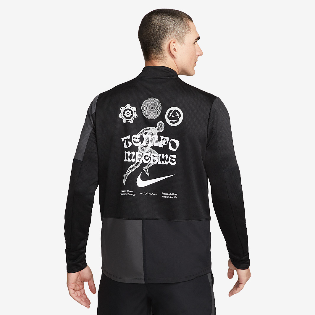 Nike Dri-FIT Wild Run Element Half Zip - Black/Anthracite - Mens Clothing