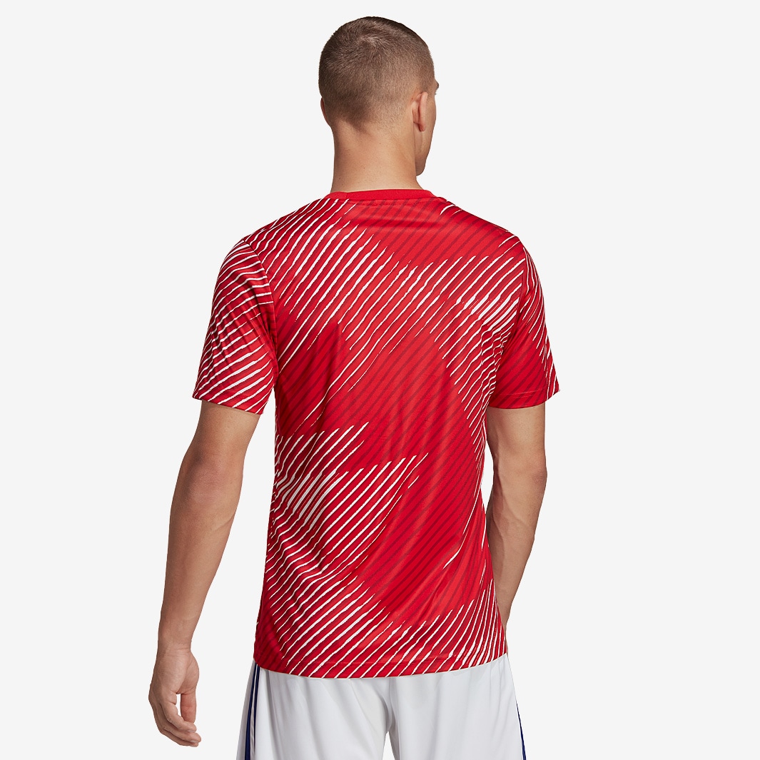 adidas Japan 2022 Pre-Match Shirt - White/Team Collegiate Red/Team ...