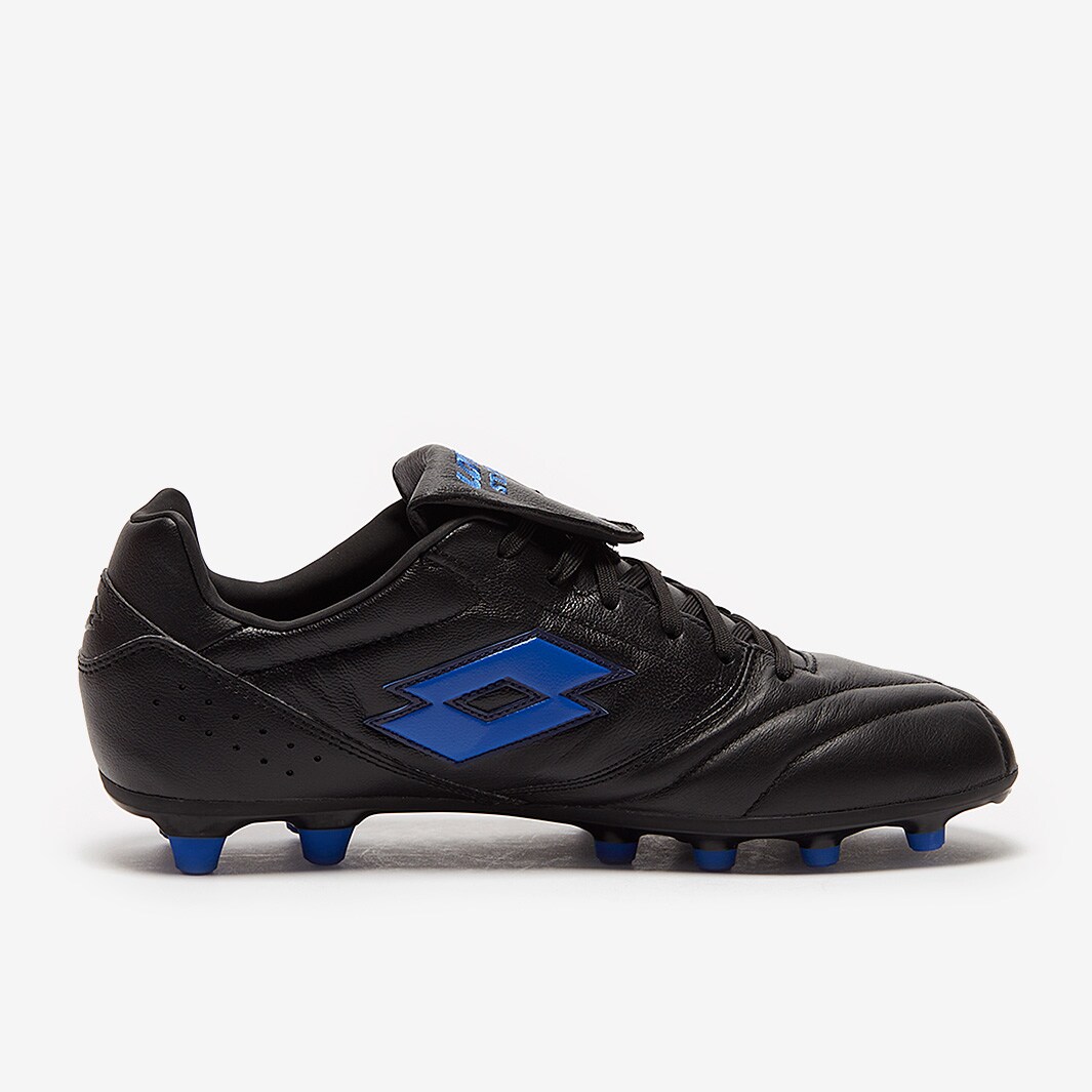 Lotto Stadio 200 III FG - All Black/Pacific Blue - Mens Boots | Pro ...