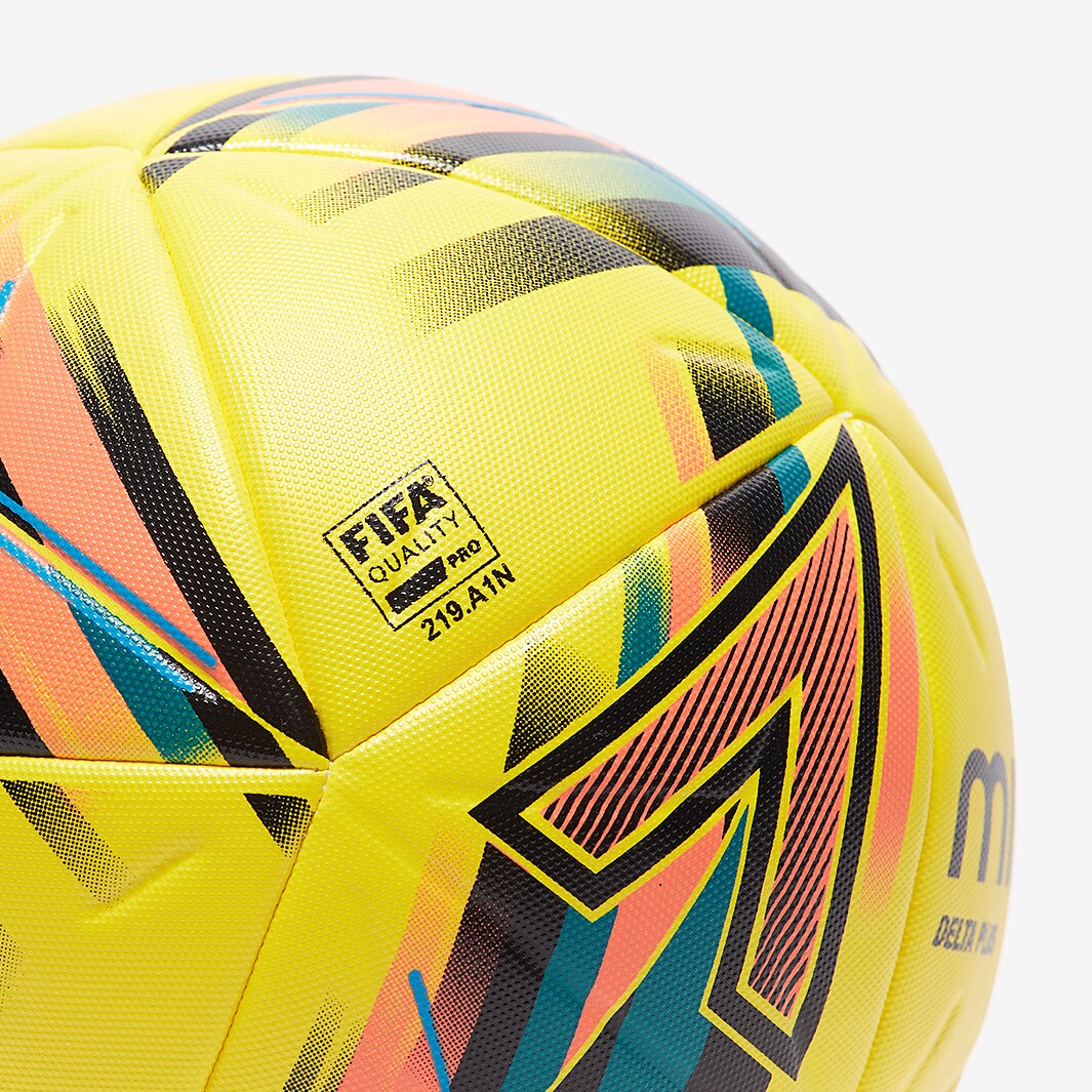 Mitre Delta Plus Football - Yellow/Black/Dark Orange/Dark Green ...