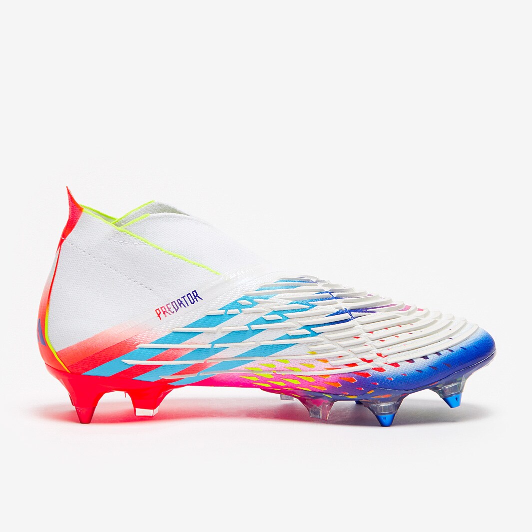 adidas Predator Edge+ SG - White/Solar Yellow/Power Blue - Mens Boots