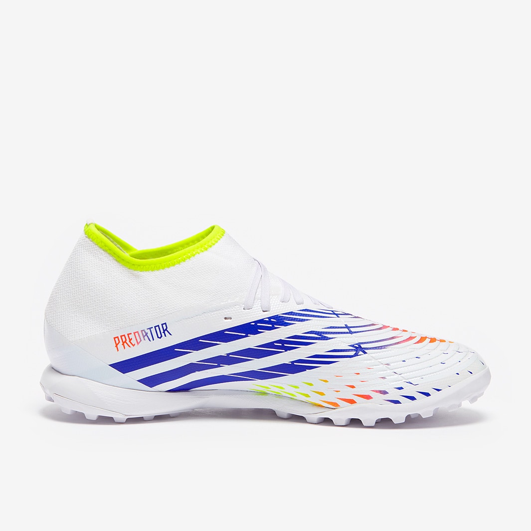 adidas Predator Edge.3 TF - White/Solar Yellow/Power Blue - Mens Boots ...