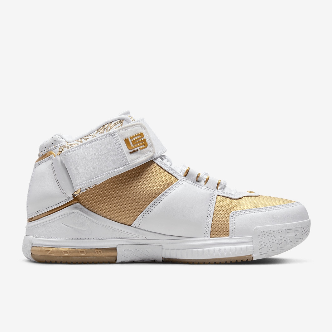Nike Zoom LeBron 2 - White/Metallic Gold/Varsity Crimson - Mens Shoes