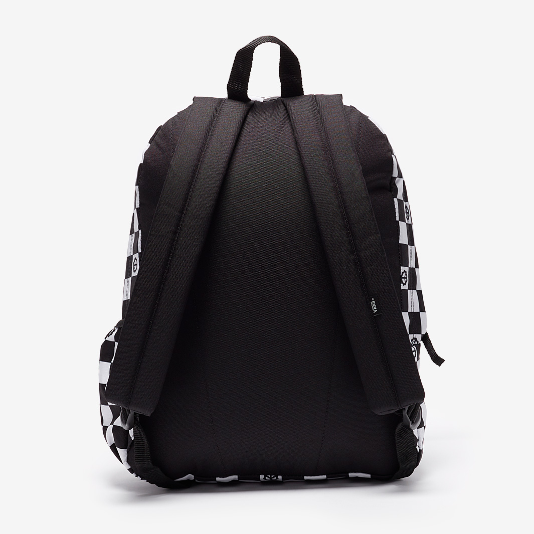 Vans Womens Realm Flying Peace Check Backpack - Black/Ashley Blue ...
