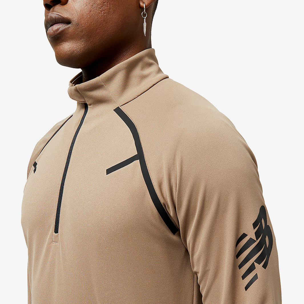 New Balance Grit Knit Half Zip - Brown - Mens Clothing | Pro:Direct Running