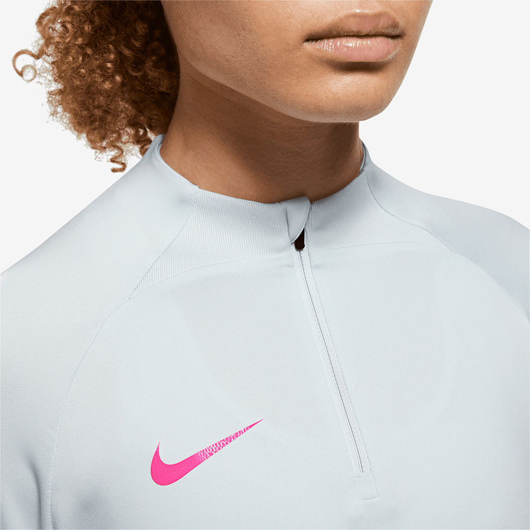 Nike Womens Dri-Fit Strike Drill LS Top - Pure Platinum/Volt/Hyper Pink ...