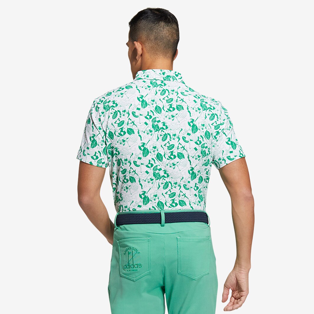 adidas Pg Mono Polo - White/Green - Mens Clothing | Pro:Direct Running