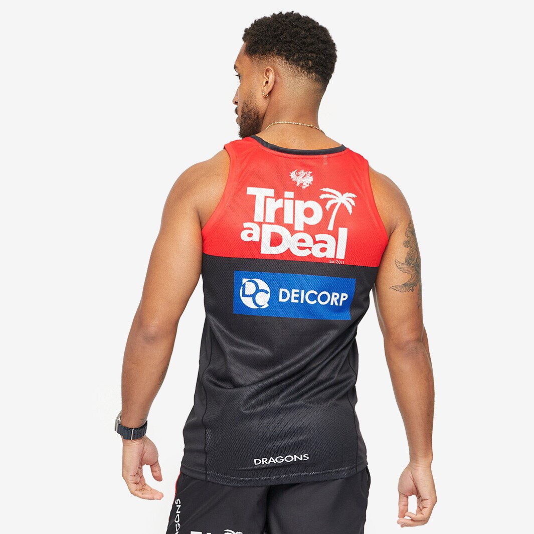 Classic St George Illawara Dragons 2023 Training Singlet - Black - Mens ...
