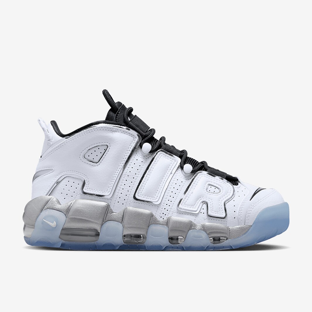 Nike Sportswear Womens Air More Uptempo - White/Metallic Silver/Black ...