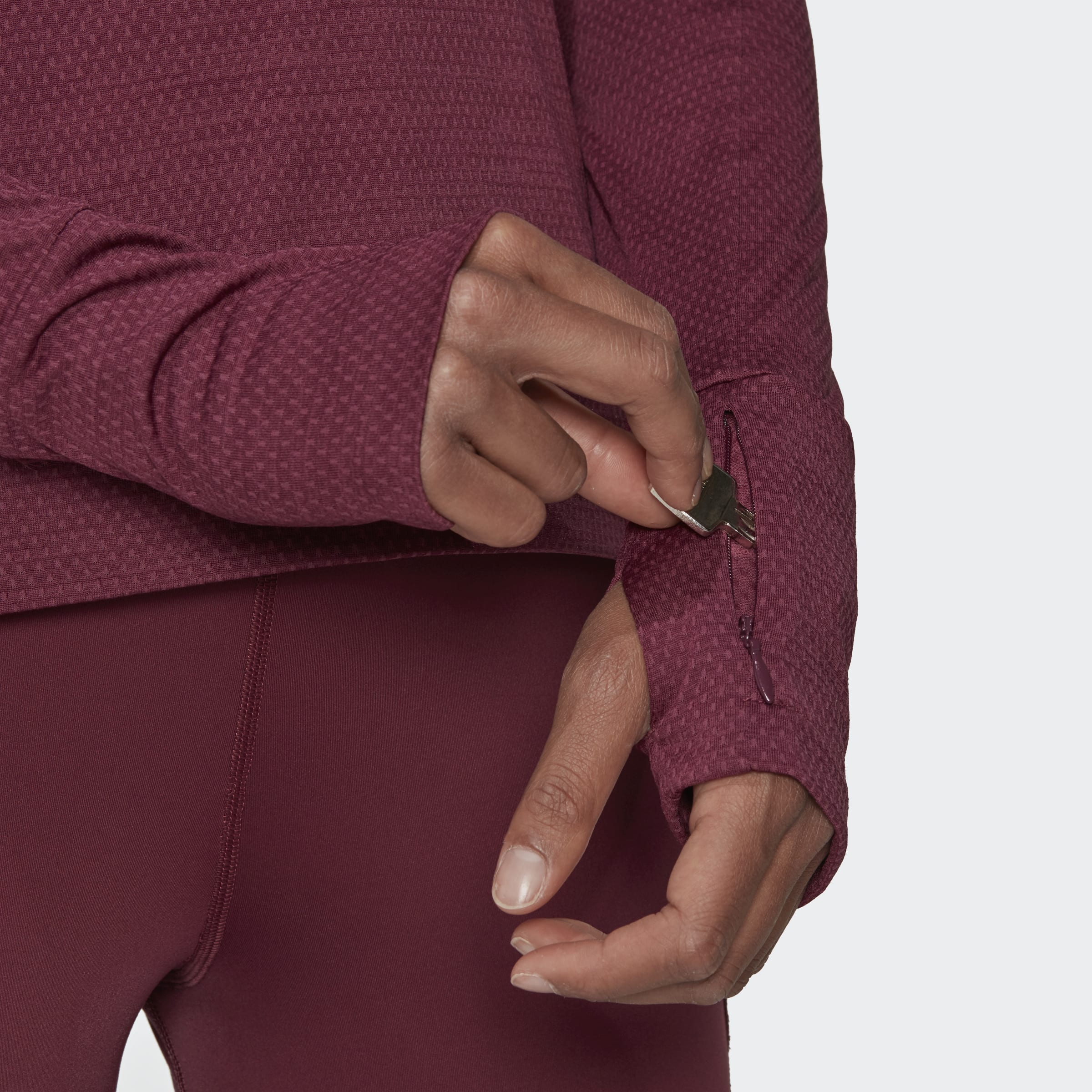 adidas adidas Cooler Long Sleeve Running Sweatshirt Victory Crimson ...