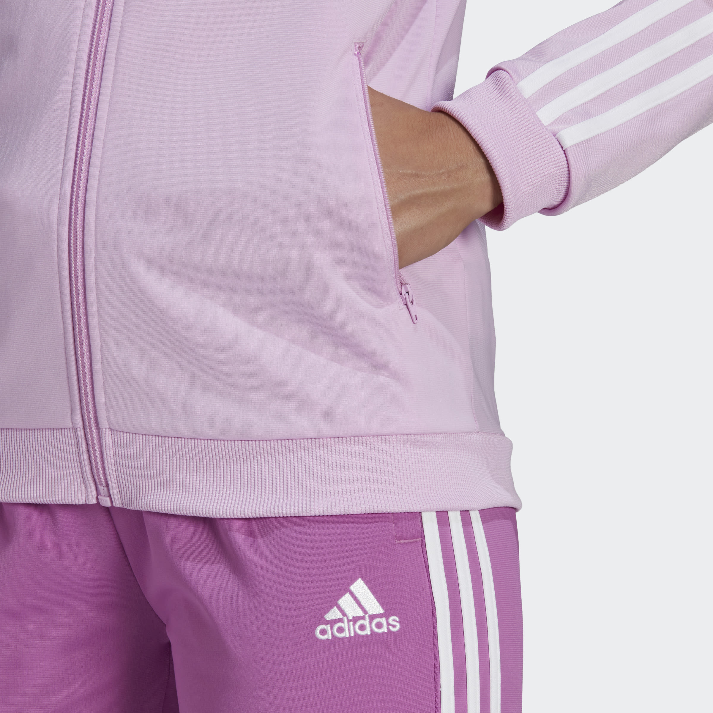 adidas Essentials 3-Stripes Tracksuit Semi Pulse Lilac / Bliss Lilac ...