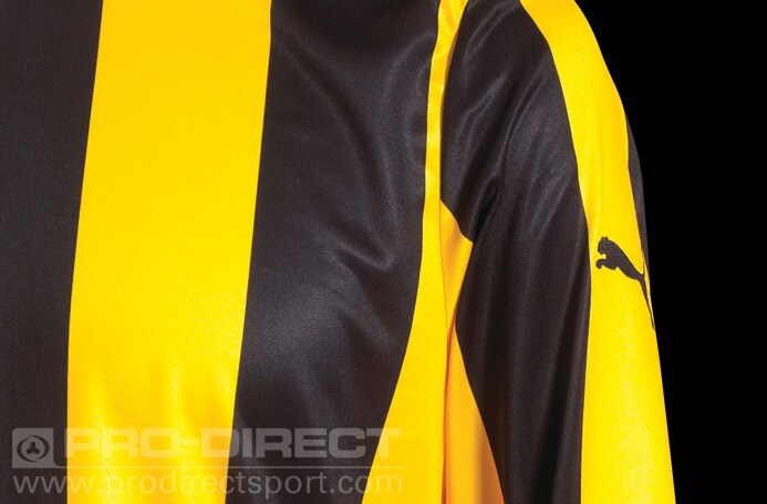 Puma Teamwear - Puma Striped Long Sleeve Football Shirt - Team Yellow ...