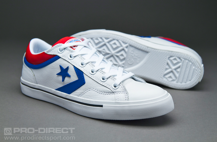 Mens Shoes - Converse Cons Leather Pro Blaze Plus - White/Red/Blue